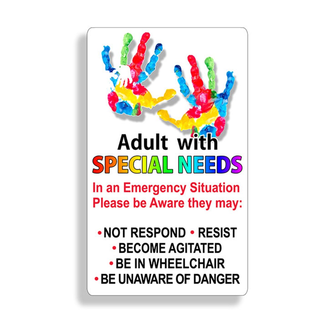 Adult Special Needs Lives Here Sticker - WHEELCHAIR - Home Alert Safety ...