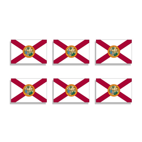 6 Mini Florida State Flag Stickers FL Beach Ocean Sea Car | Etsy