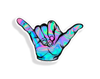 6 Beach Sticker Hang Loose Hand Ocean Surfing Shaka Die | Etsy
