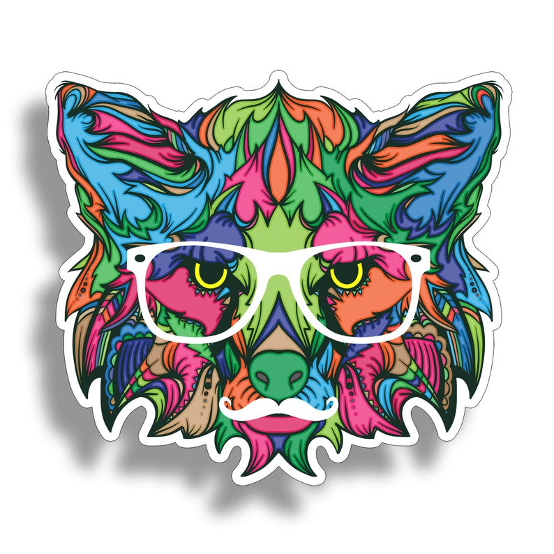 Fox Wolf Face Graffiti Sticker Die Cut Full Color Digitally - Etsy