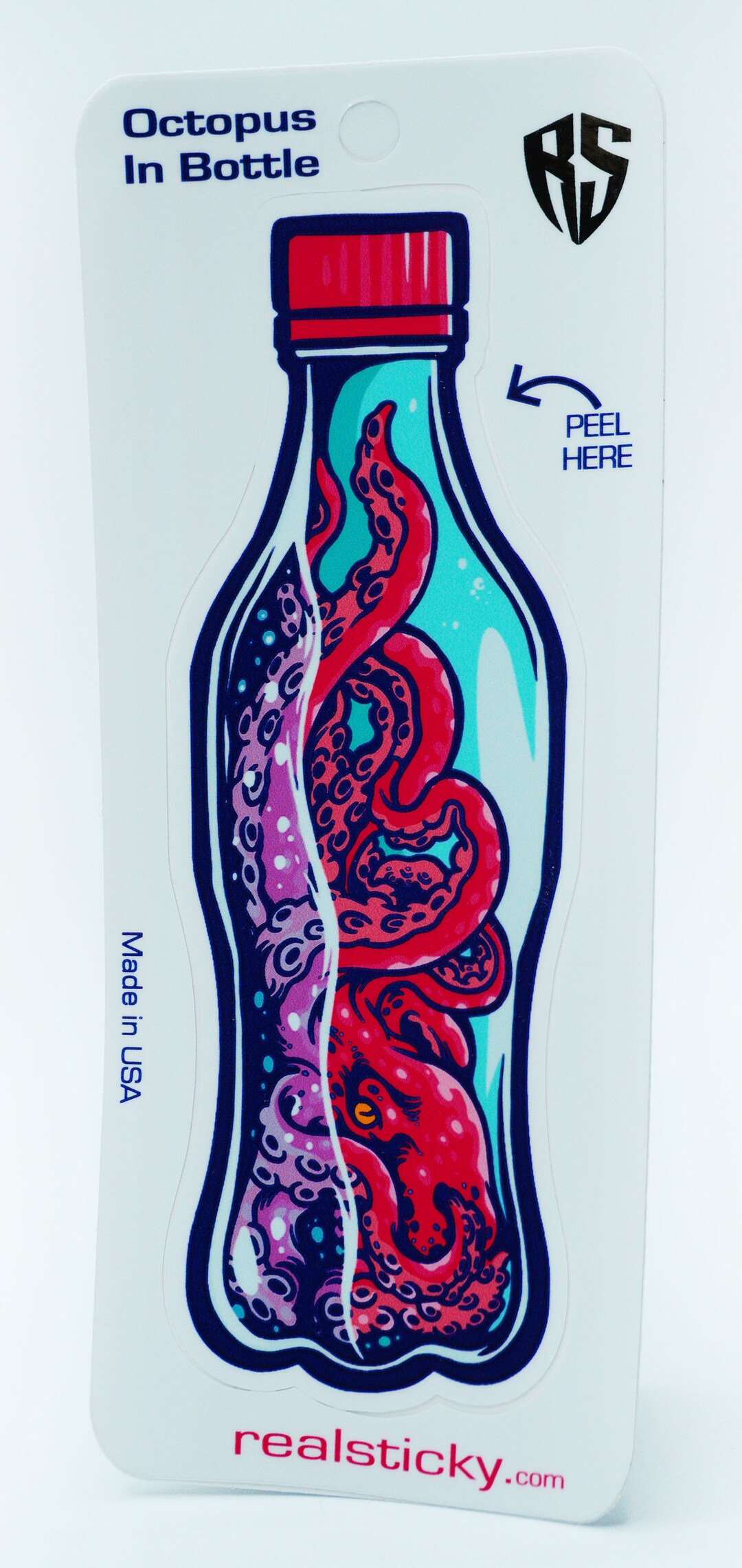 Octopus in Bottle Sticker Beach Ocean Sea Cup Cooler Mug Tumbler Tablet ...