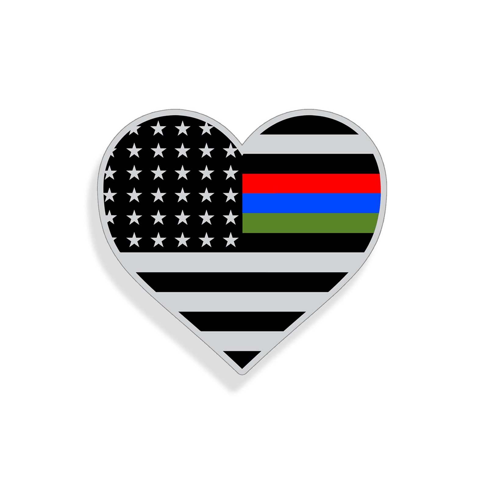 Police Fireman Military Heart Sticker Support Law Enforcement Proud ...
