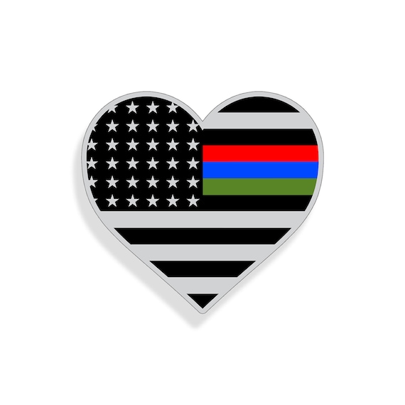 Police Fireman Military Heart Sticker Support Law Enforcement | Etsy