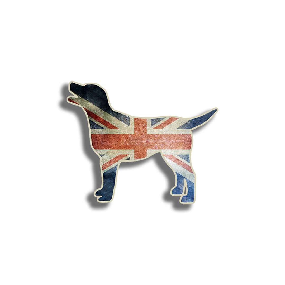 Lab Labrador Rustic British Flag Dog Sticker Cup Cooler Laptop Car ...