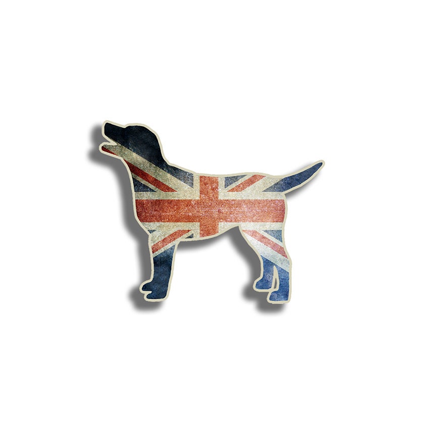 Lab Labrador Rustic British Flag Dog Sticker Cup Cooler Laptop Car ...