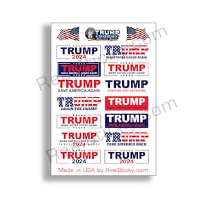2024 Trump Mini Sticker Pack Hard Hat Helmet Decal Sheet USA POTUS ...