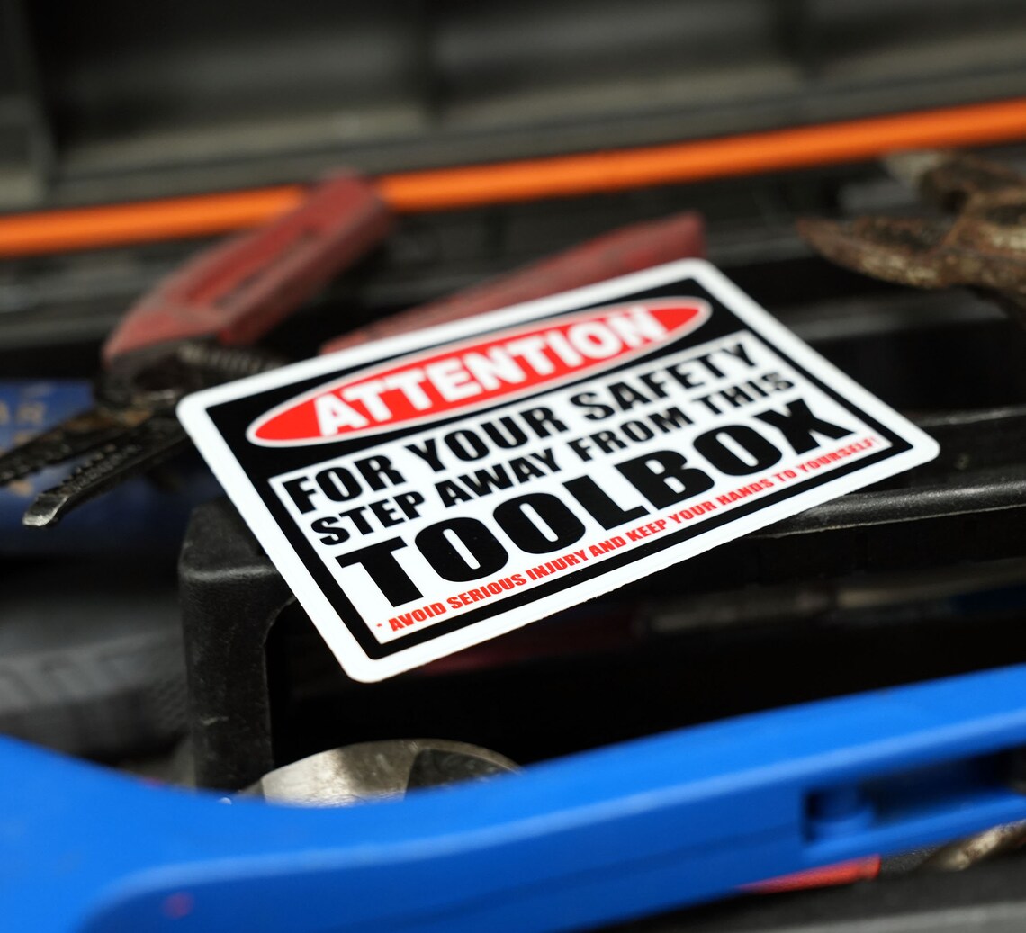 Tool Box Warning Sticker Step Away From My Toolbox Funny - Etsy