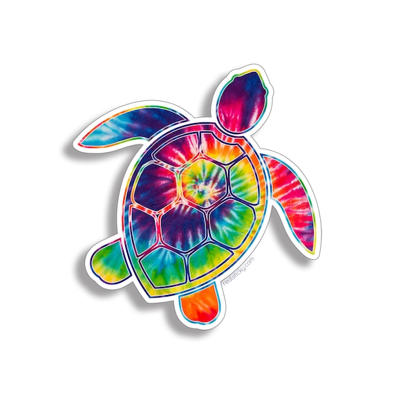 Tie Dye Turtle Sticker Beach Ocean Sea Cup Cooler Laptop - Etsy