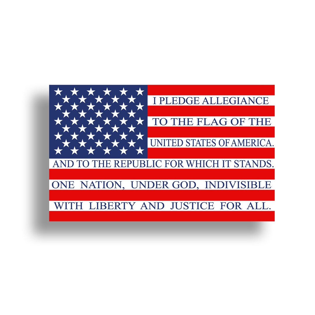 Pledge of Allegiance to the Flag USA Sticker American Cup Cooler Laptop ...