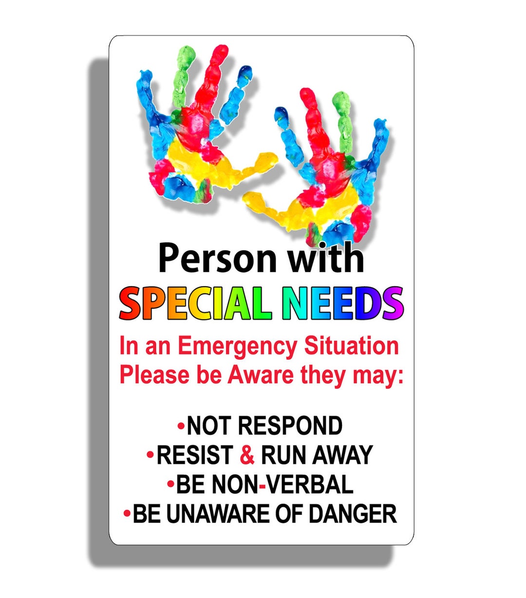Person Special Needs Sticker Car Truck Window Vehicle Emergency Safety ...