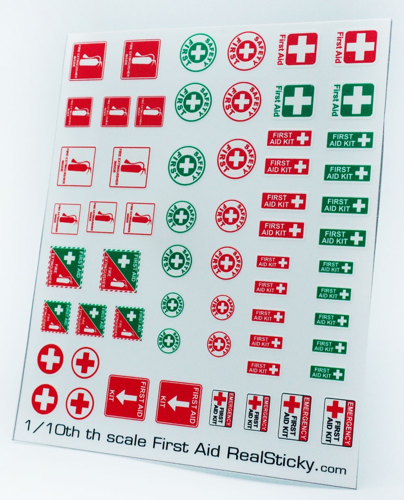 1:10 Scale First Aid Sticker Sheet Decal RC Car Truck Crawler Body ...