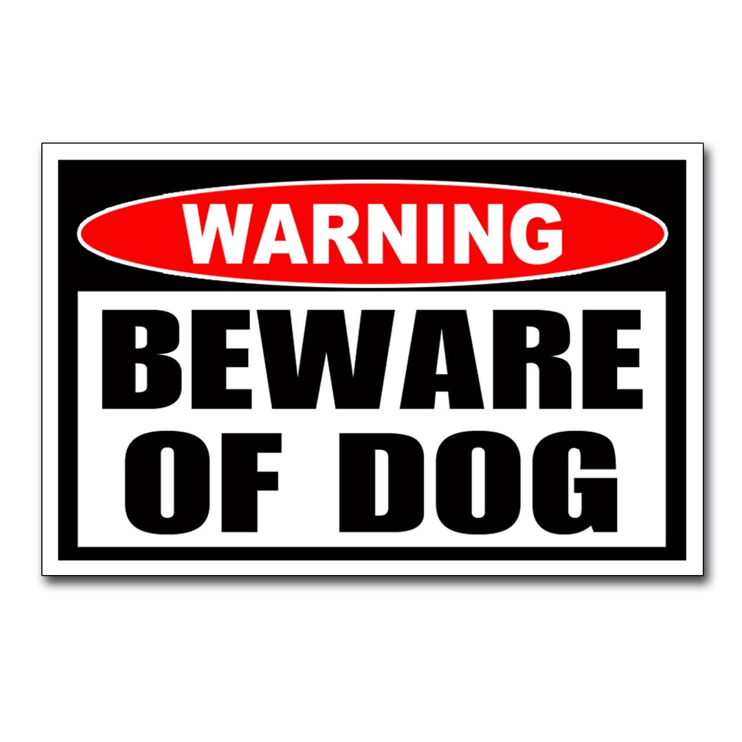 Beware of Dog Sticker Animal Warning Attention Service Animal Guard Dog ...