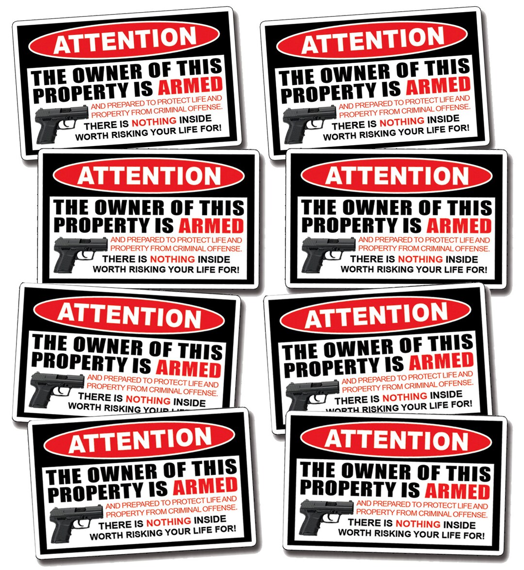 MEGA Pack Owner Armed Warning Vinyl Decal Sticker 2nd Amendment Gun ...