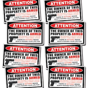 MEGA Pack Owner Armed Warning Vinyl Decal Sticker 2nd Amendment Gun ...