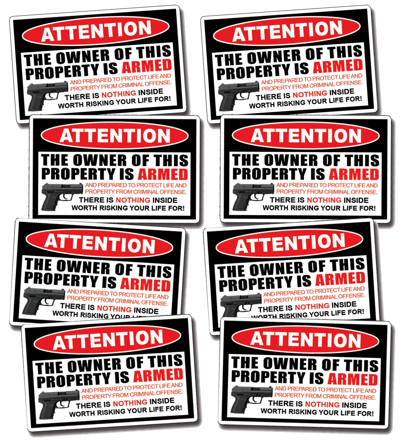 MEGA Pack Owner Armed Warning Vinyl Decal Sticker 2nd Amendment Gun ...