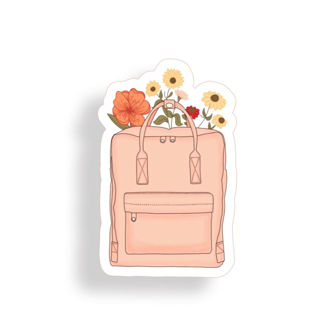 Pink Backpack With Flowers Sticker Cute Vsco Mom Daughter Sister Aunt ...