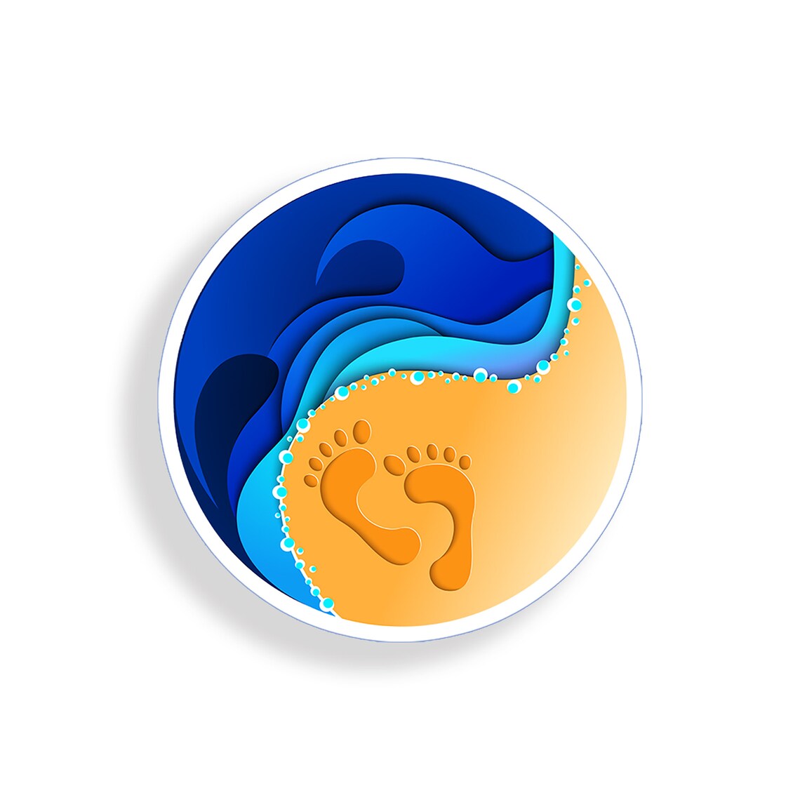 Ocean Footprint Sticker Coastal Beach Sand Car Vehicle Window Bumper ...
