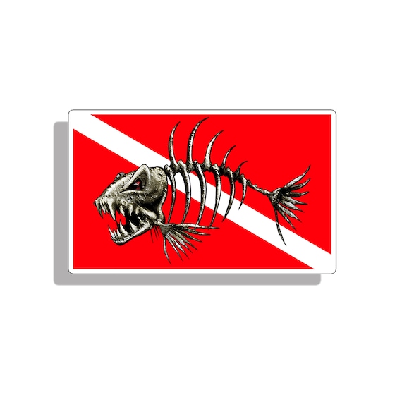 Diver Down Bonefish Flag Sticker Scuba Dive Laptop Cup Car | Etsy