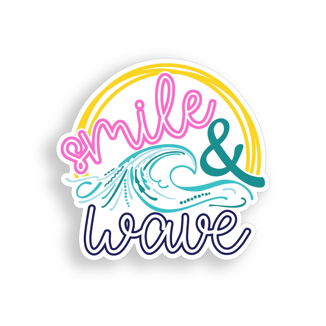 Smile and Wave Sticker Beach Ocean Saltwater Salt Custom - Etsy