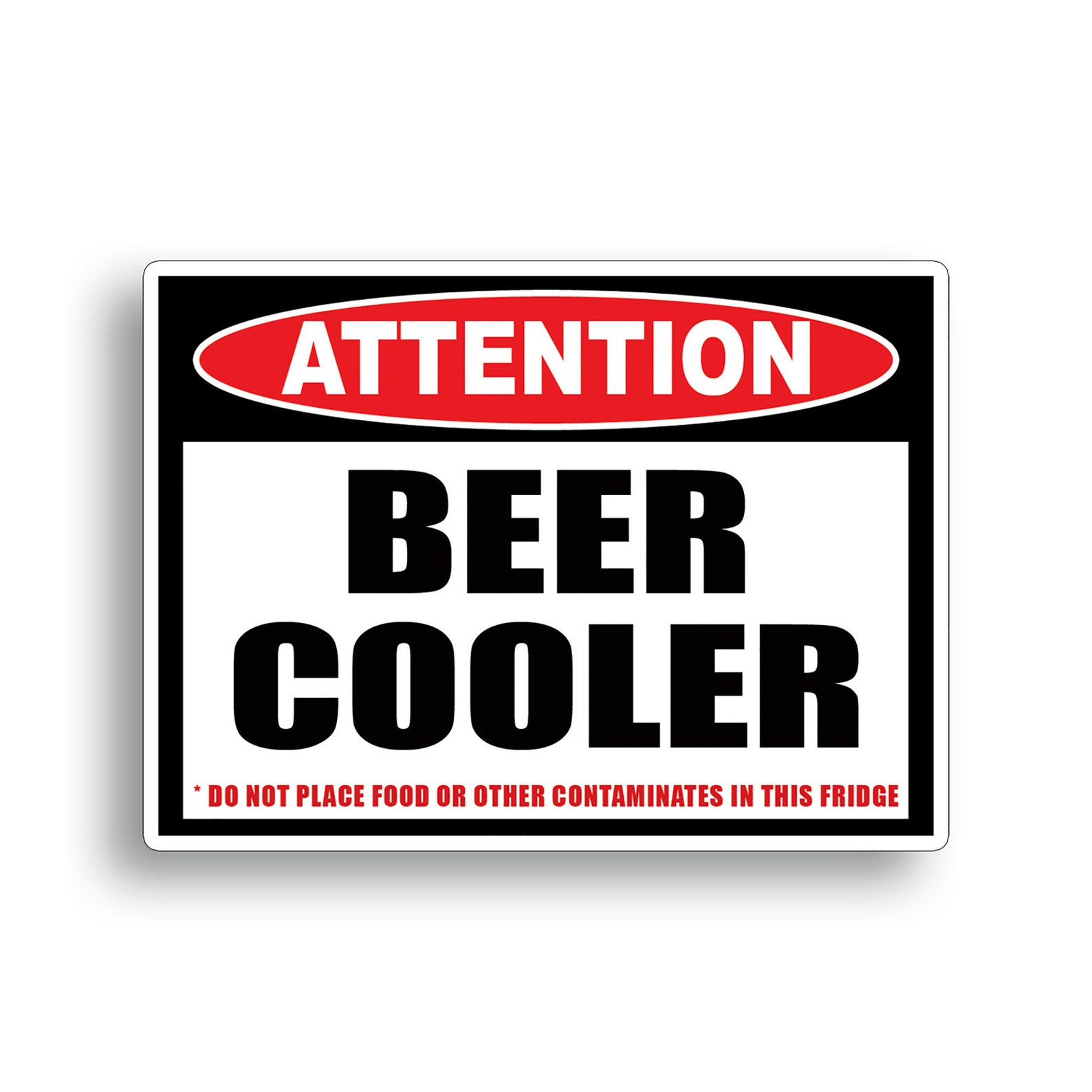 Beer Cooler Sticker Only No Food Attention Warning Drinking - Etsy