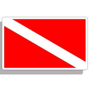 Scuba Diving Sticker Diver Down Flag Vinyl Die Cut Printed - Etsy