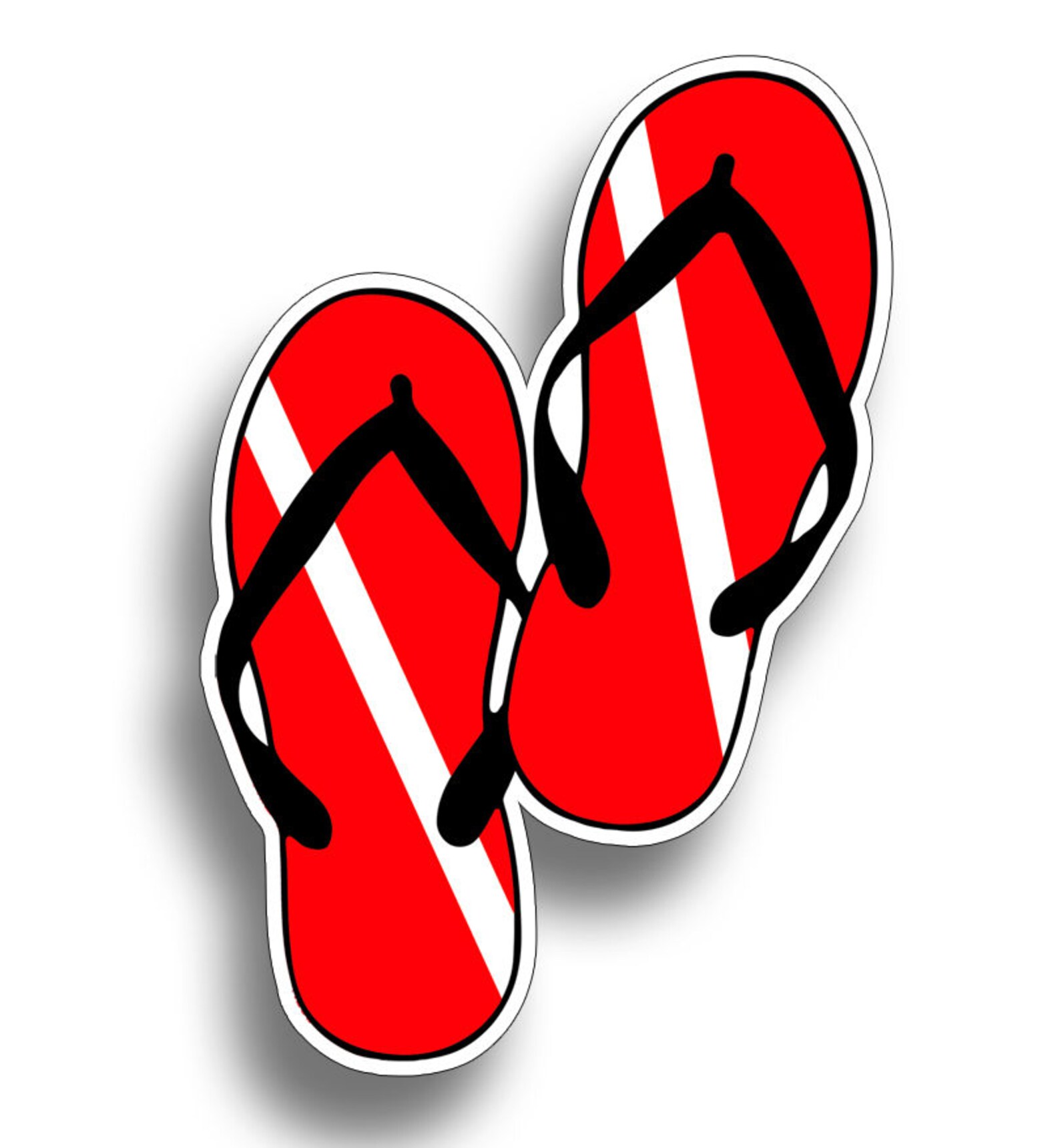 Flip Flop Diver Down Sticker Vinyl Decal for Oxygen Tank, Gear Bag ...