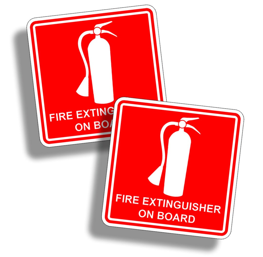 Fire Extinguisher on Board Safety Stickers Decal Rescue Emergency Boat ...