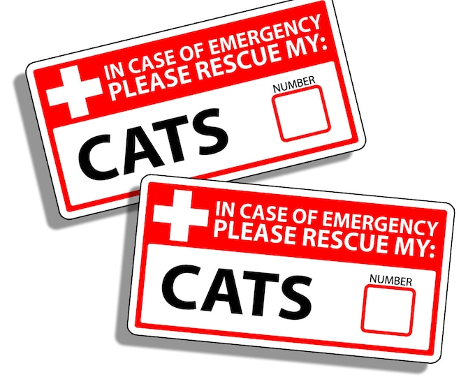 Cat Emergency Pet Rescue Sticker Vinyl Decal 1st First Aid Responder ...