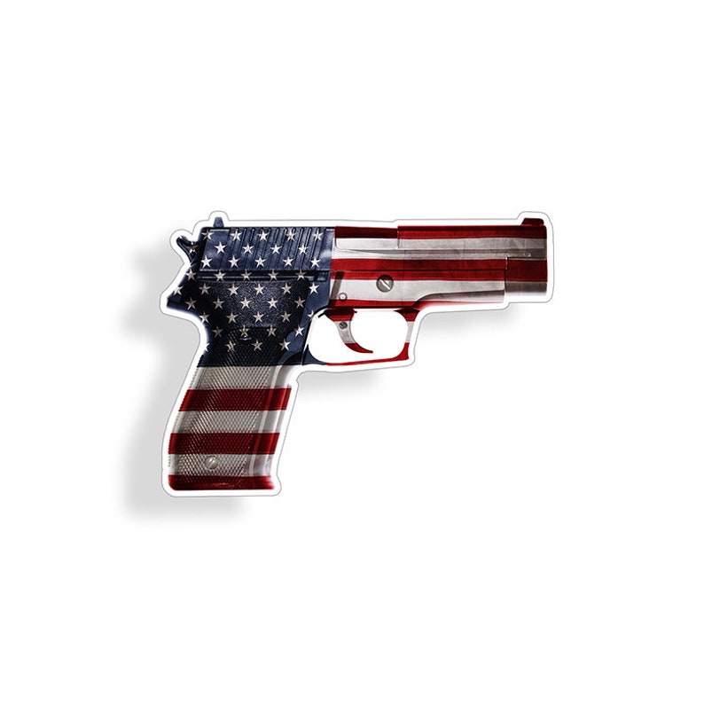 USA American Flag Pistol Sticker America Proud Gun Owner - Etsy