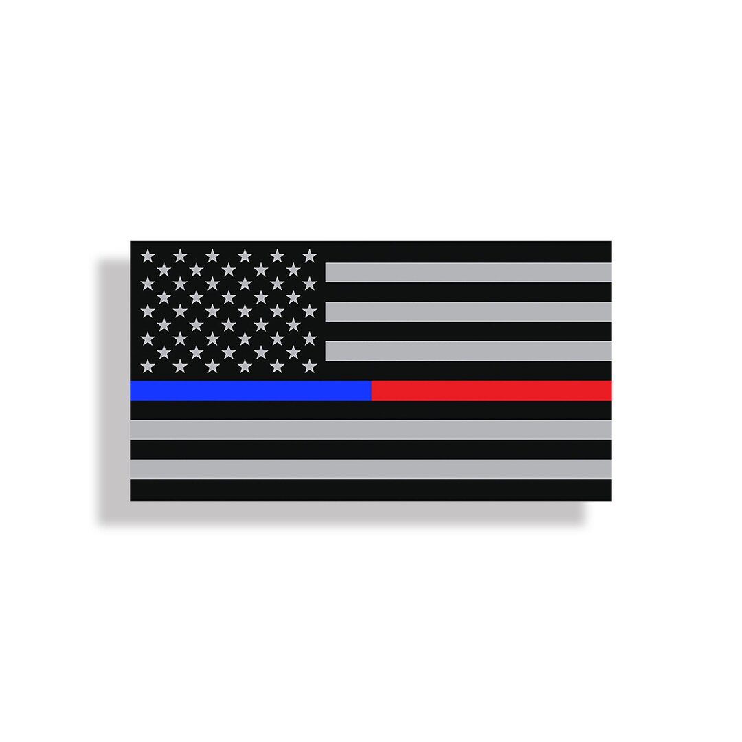 Police Fireman Red Line USA Flag Sticker Rescue Firefighter EMT Fire ...