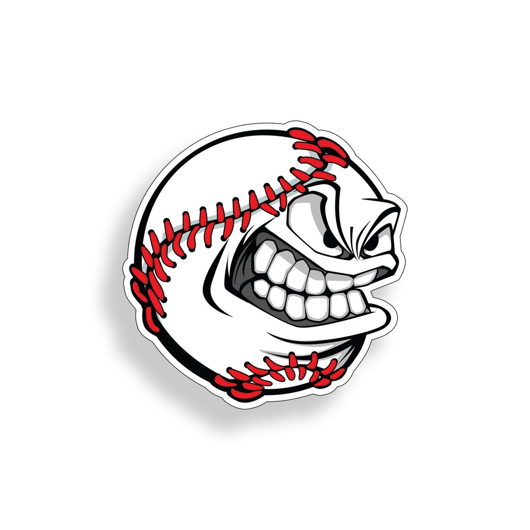 4" Angry Baseball Sticker Love Play Travel Laptop Tablet Computer Car ...