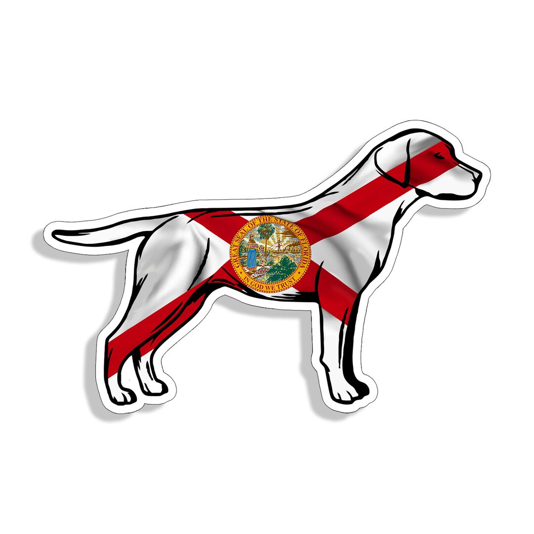 Florida Labrador FL State Flag Dog Sticker Cup Cooler Laptop Tumbler ...