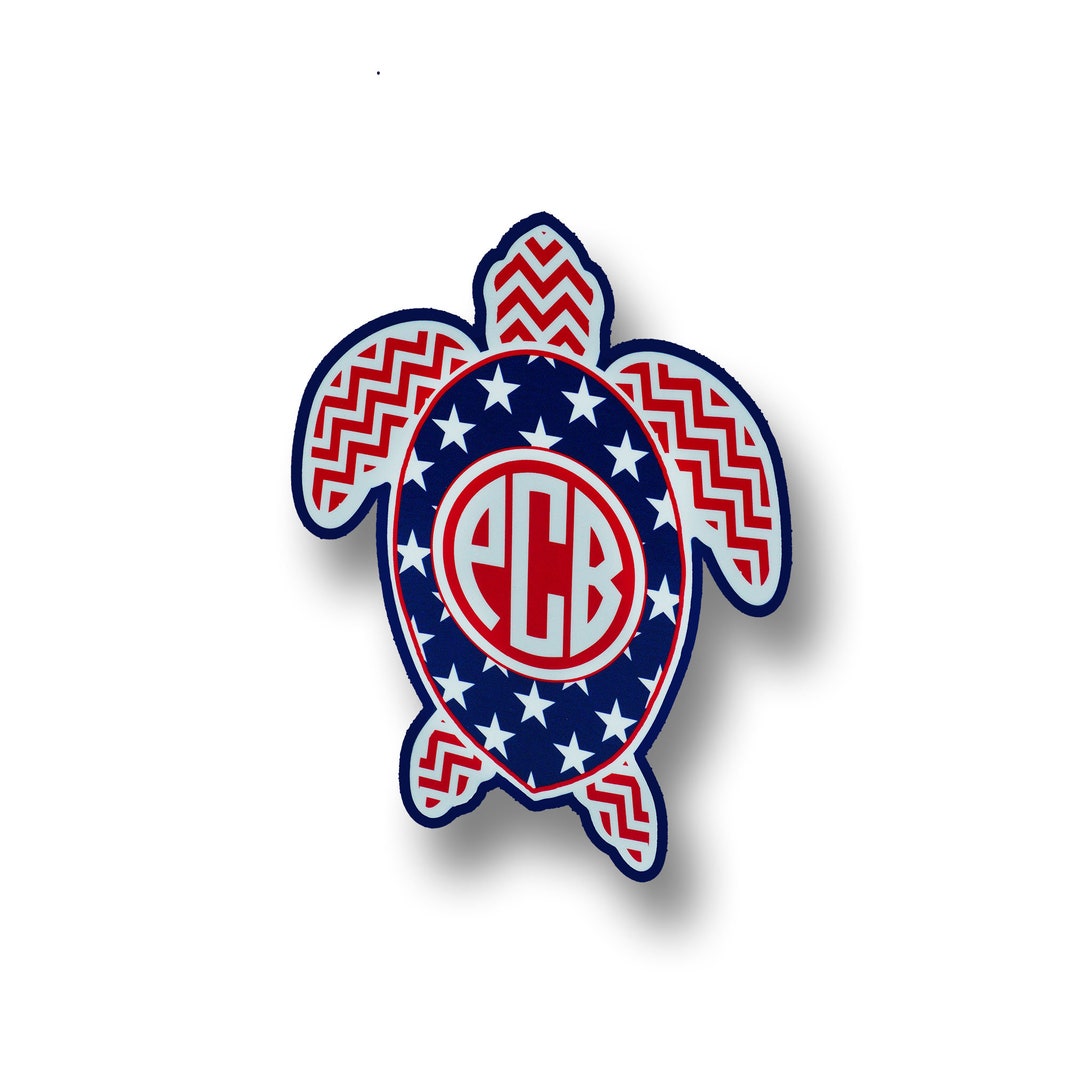 4" Panama City Beach PCB USA American Flag Sea Turtle Sticker Boat ...