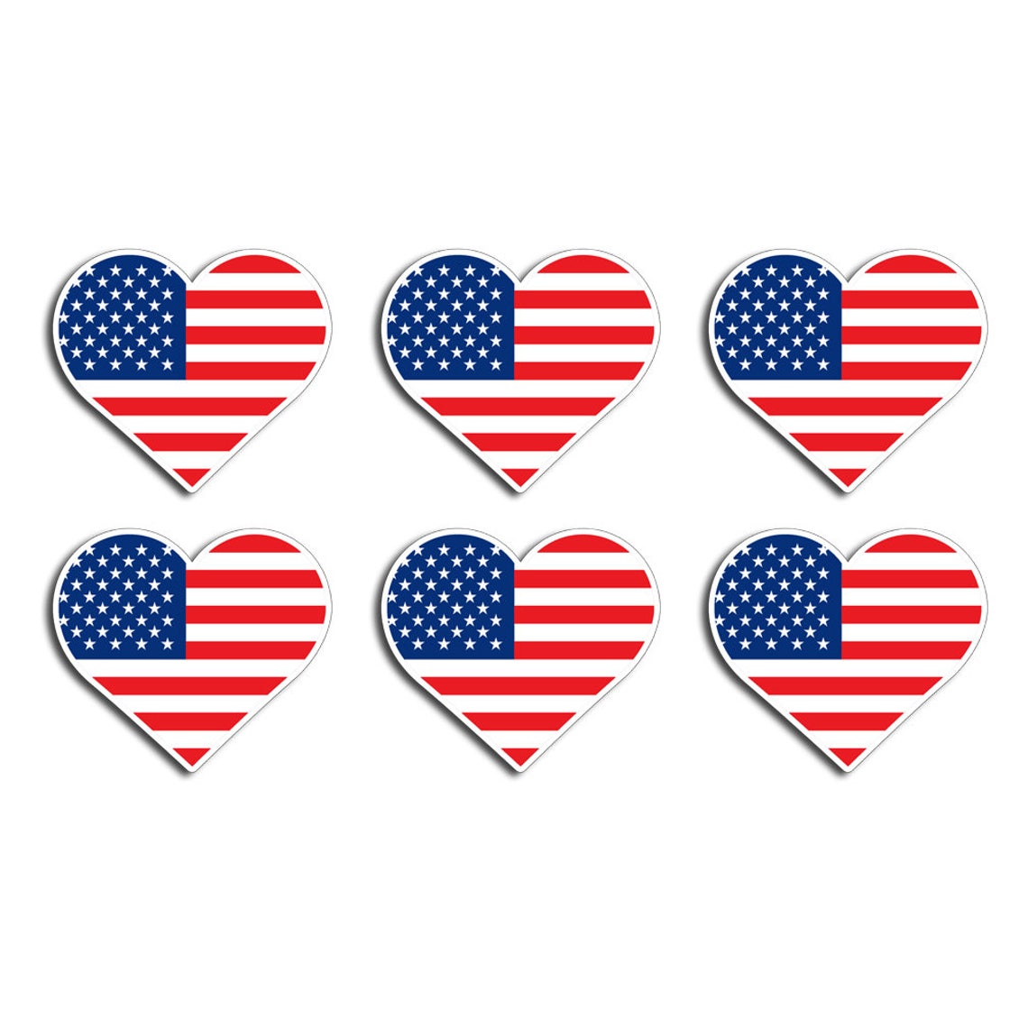 6 Mini American Flag Stickers USA Vinyl Die Cut Decals Car Truck Laptop ...