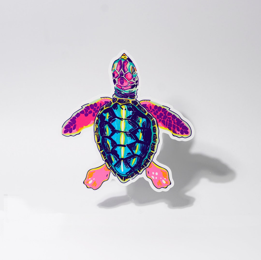 Sea Turtle Sticker Summertime Beach Ocean Life Water Cup Cooler Laptop ...