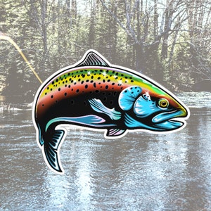 12 Inch Rainbow Trout Fish Sticker Car Truck Vehicle Window Decal ...