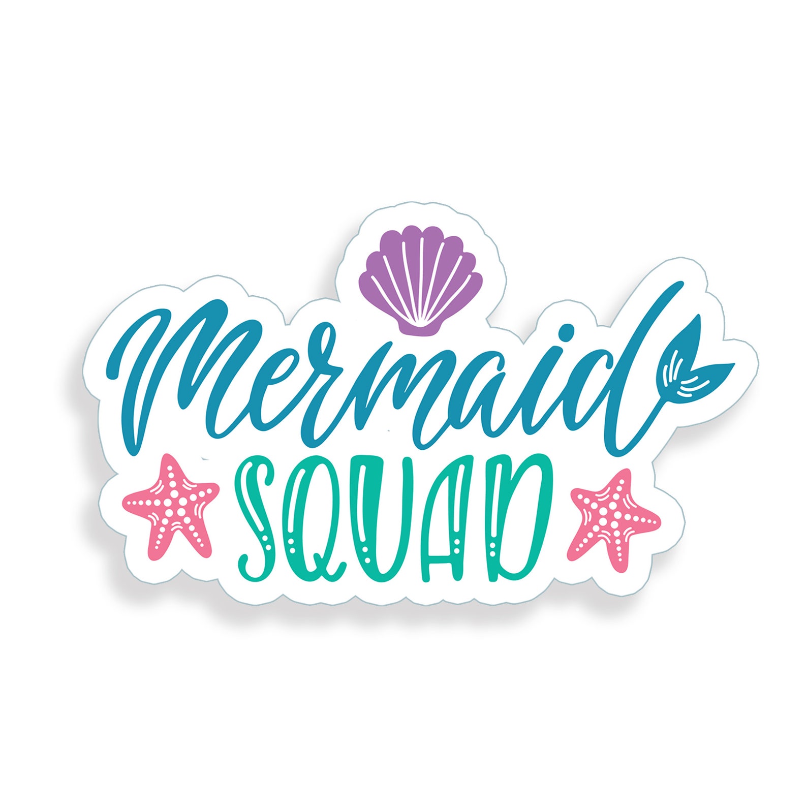 Mermaid Squad Sticker Scale Tail Cup Cooler Laptop Car Truck Vehicle ...