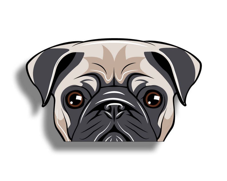 Pug Face Custom Printed Die Cut Sticker for Your Car Truck SUV Van ...