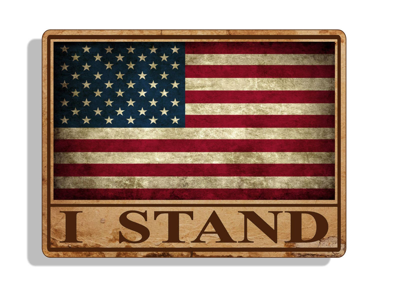 RUSTIC I Stand USA American Flag Stickers Die Cut Printed - Etsy