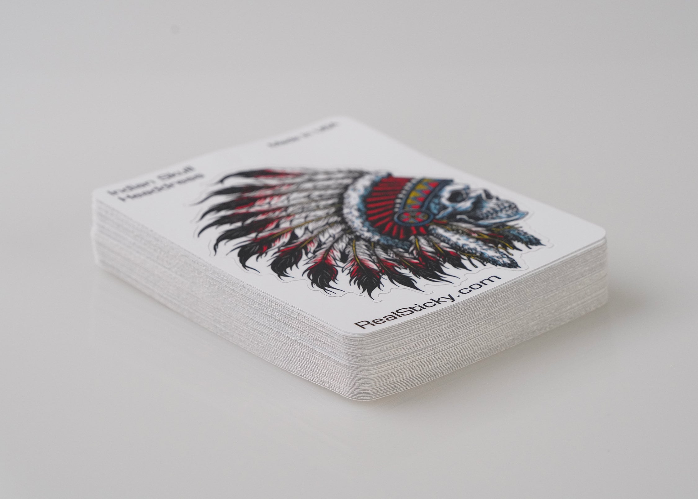 Indian Headdress Skull Flower Sticker Feather Tumbler Cup Cooler Laptop ...