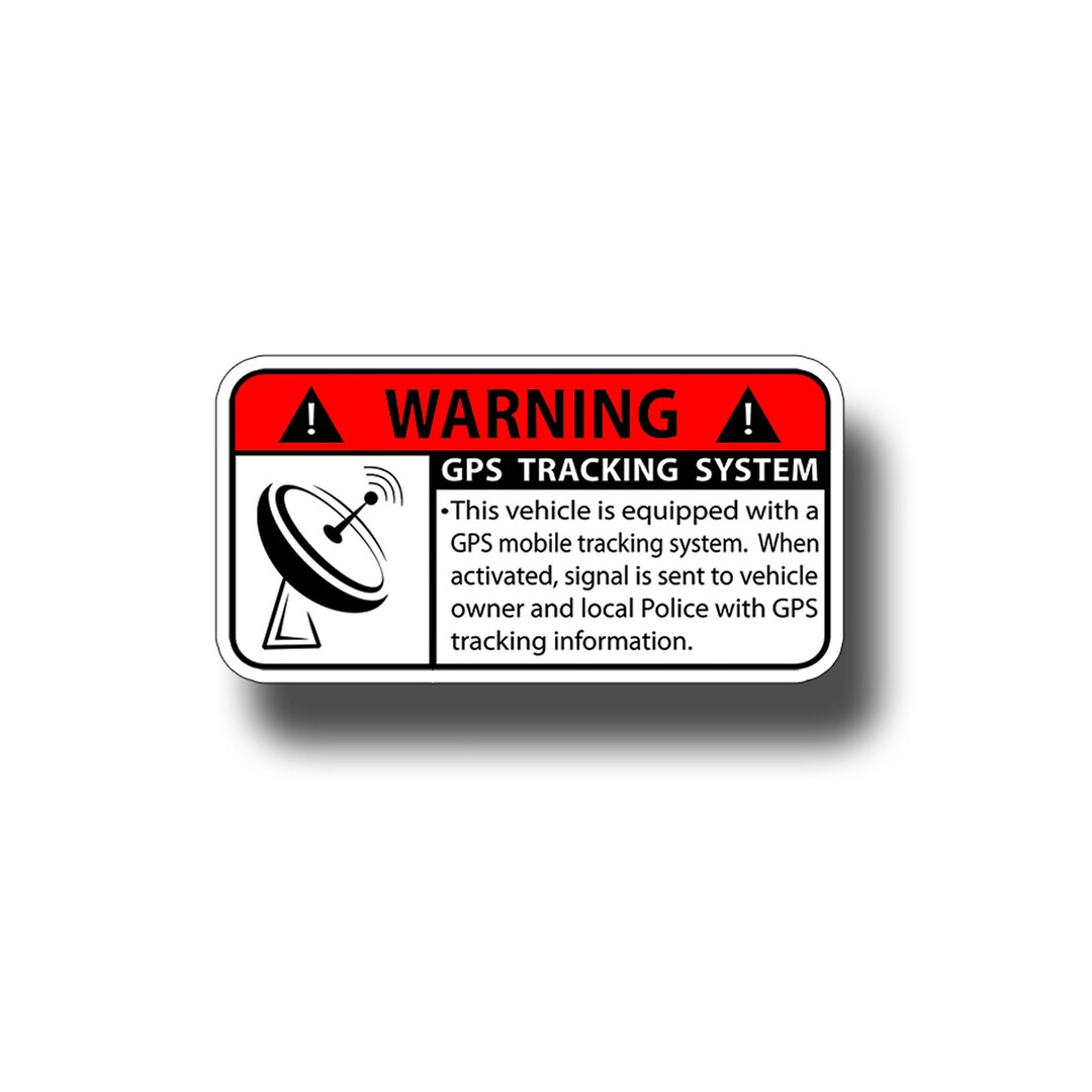 Vehicle GPS Warning Sticker Alarm Alert Police Car Window Bumper Vinyl ...