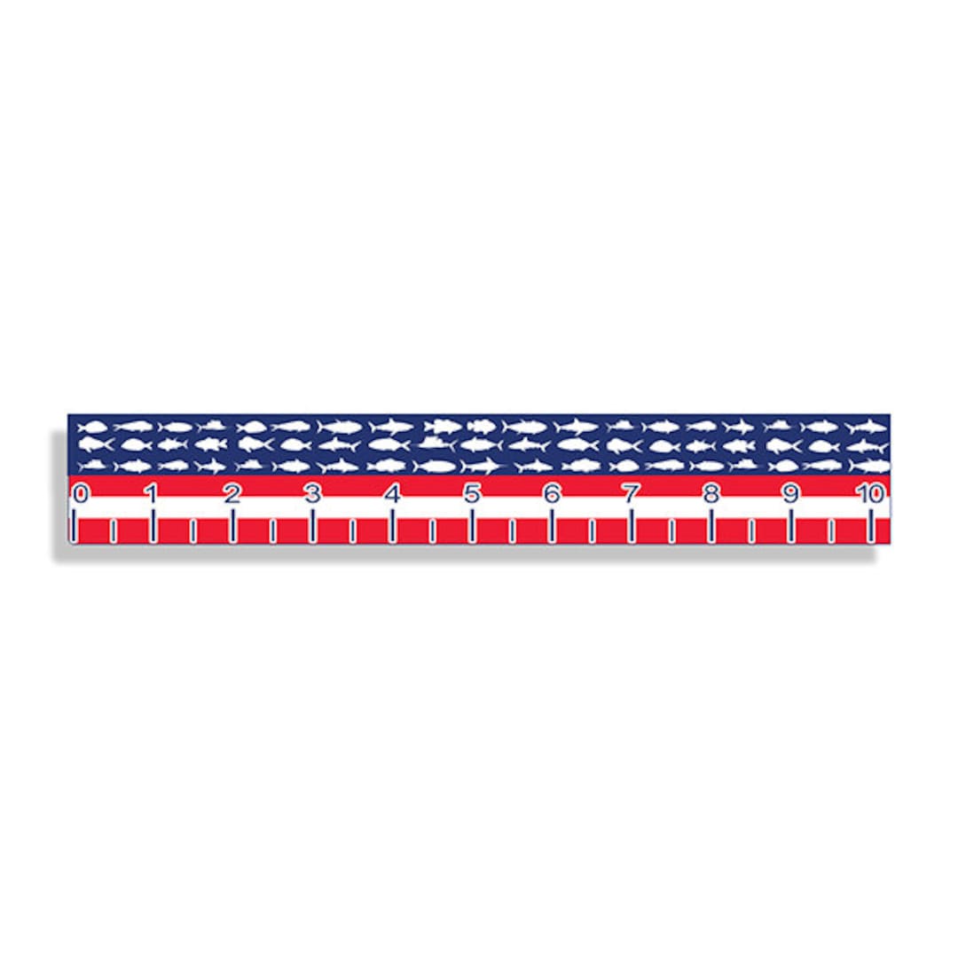 USA Flag Fish 40 Inch Fishing Ruler Self Adhesive Sticker for Fishing ...