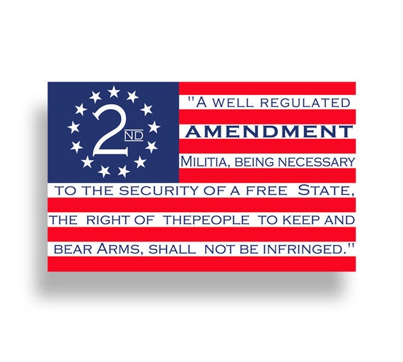 2nd Amendment USA Flag Sticker Custom Printed Vinyl 2A Decal - Etsy