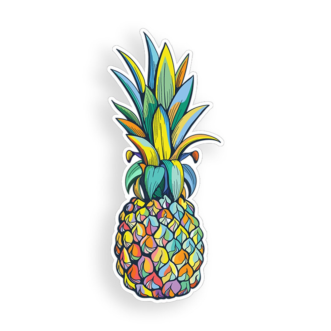 Pineapple Sticker Colorful Cup Cooler Laptop Tablet Tumbler Water ...