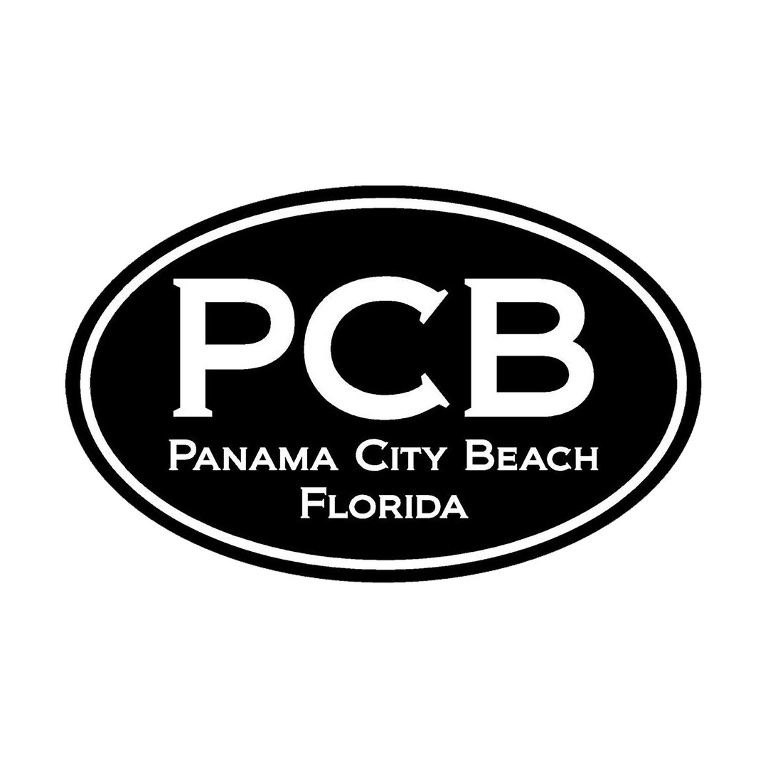 Panama City Beach PCB Sticker Black Oval Cup Cooler Car Laptop Vehicle ...