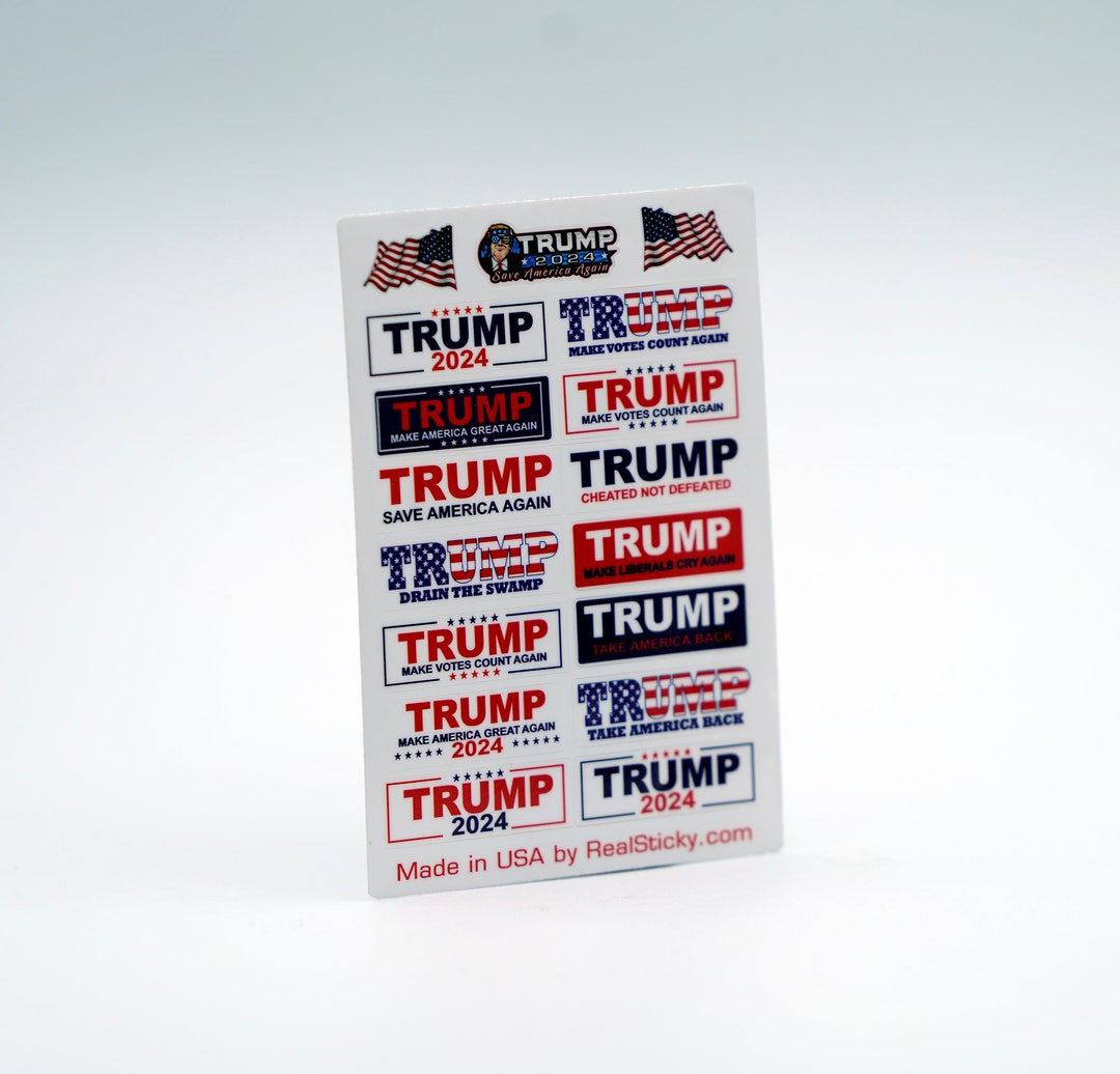 2024 Trump Mini Sticker Pack Hard Hat Helmet Decal Sheet USA POTUS ...