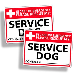 Service Dog Emergency Pet Rescue Sticker Vinyl Decal 1st First Aid FIRE ...