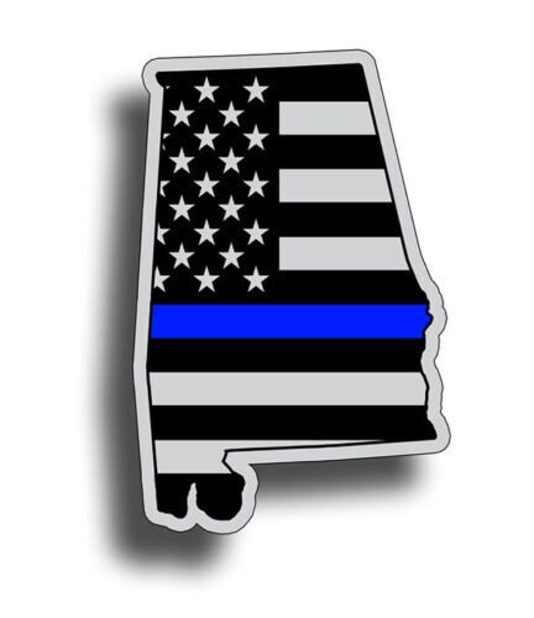 Alabama USA Flag Blue Line Sticker AL American Lives Matter Police LEO ...