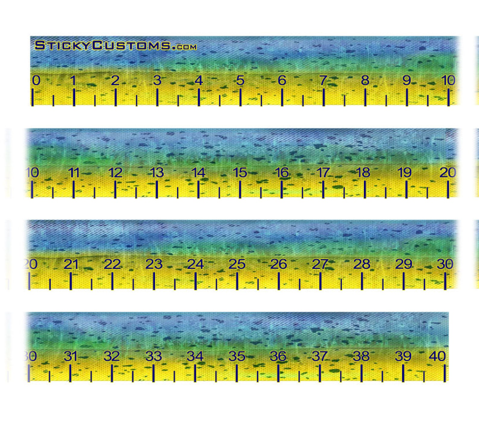 Mahi Pattern Sticky 40 Inch Ruler Self Adhesive Sticker for | Etsy