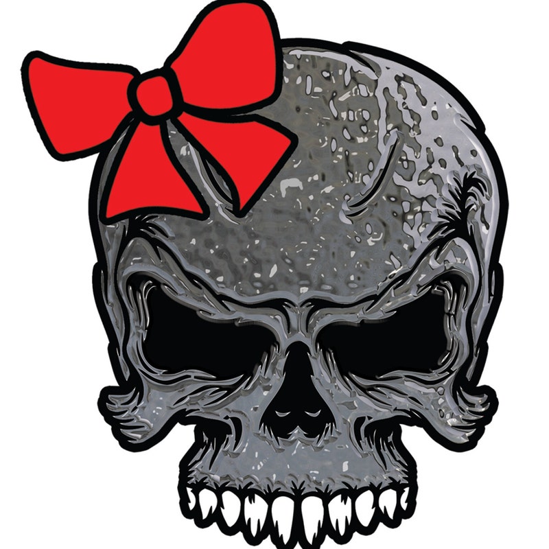 Skull With Bow Car Decal - Etsy